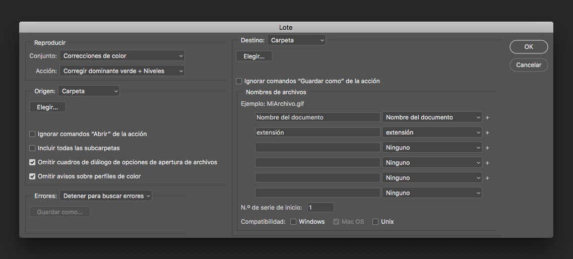 Acciones en lote en Photoshop - GoDaddy Resources - Spain